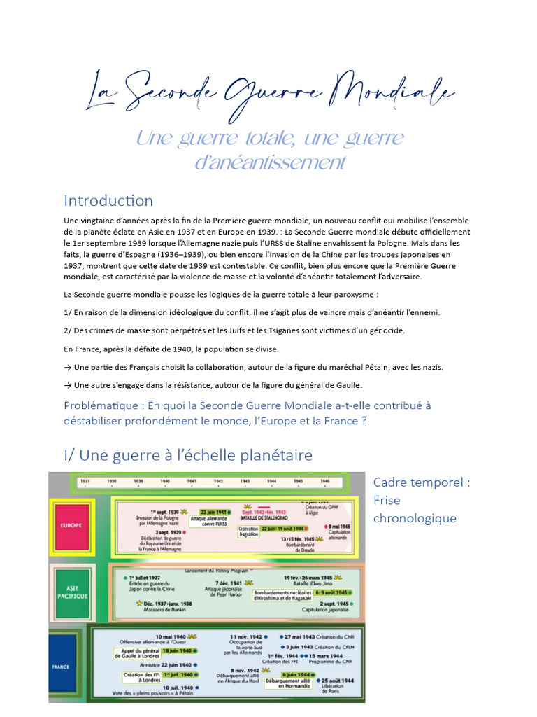 Impact mondial de la Seconde Guerre | PDF | Camp d'extermination ...
