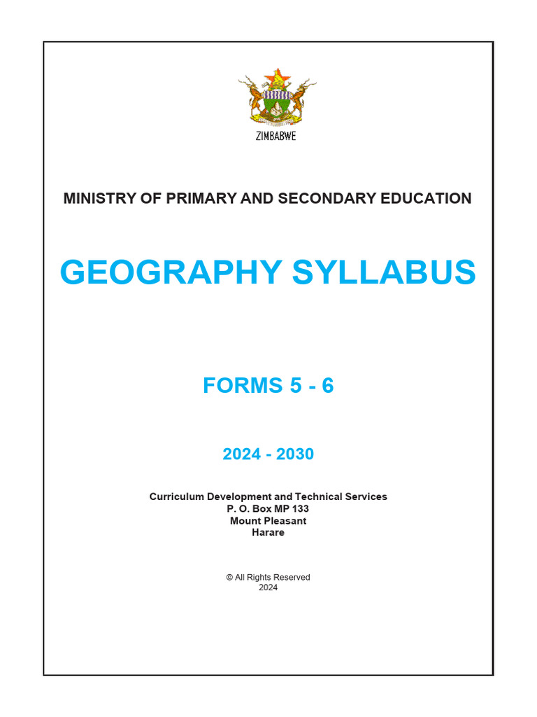 Revised Geography Syllabus F5-6 (2024-2030) | PDF | Geography ...