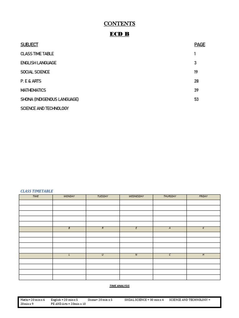SUN ECD B HBC 1(Sir Acekay) | PDF | Curriculum | English Language