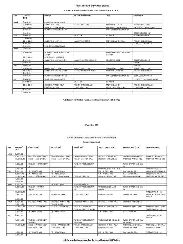 Jan-March 2026 Timetable | PDF | Scientific Method | Economies