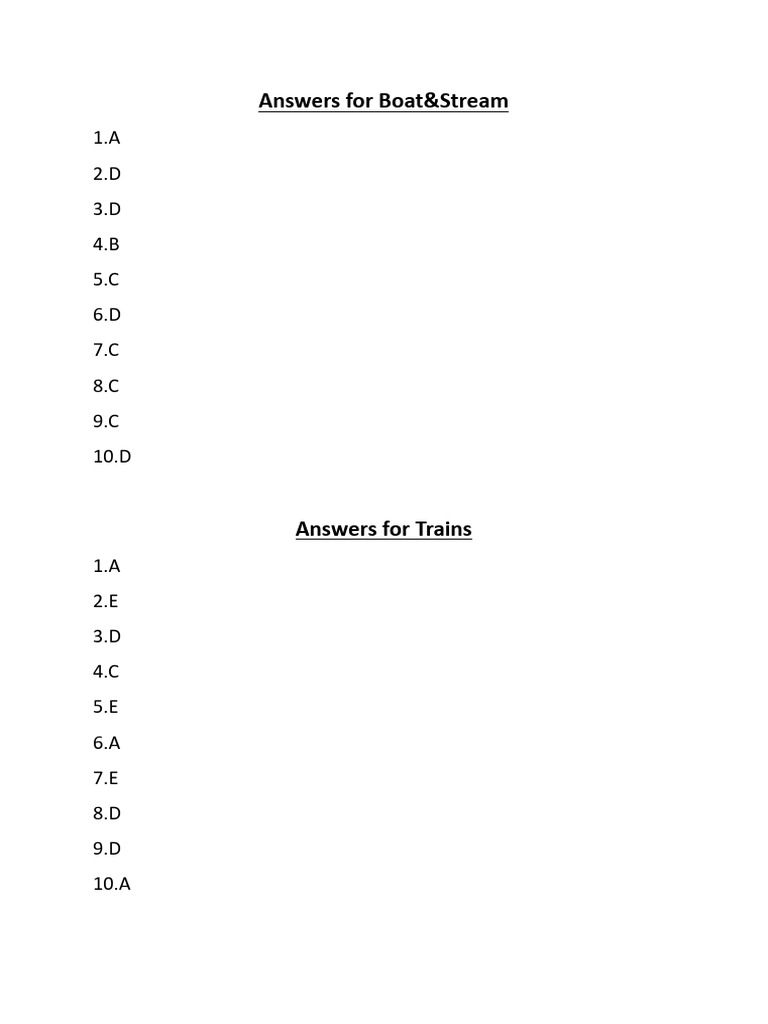 Answers Trains&Boat | PDF
