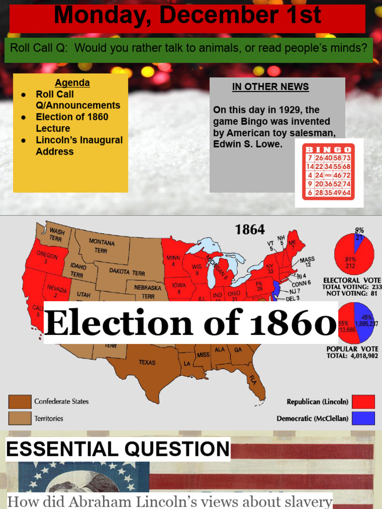 Election of 1860 | PDF | Politics Of The United States | American ...