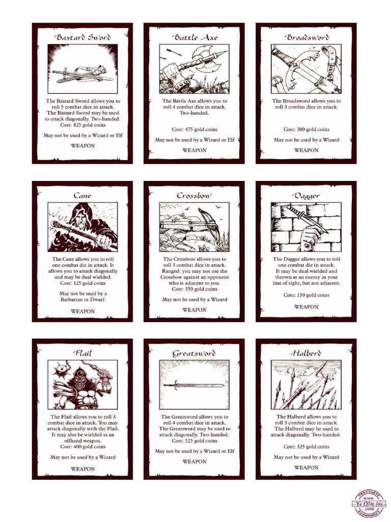 HeroQuest Card Updates and Rules | PDF