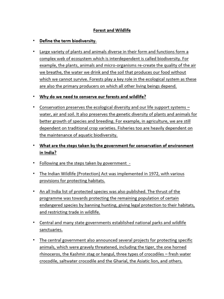 Forest and Wildlife New Notes | PDF | Tiger | Biodiversity