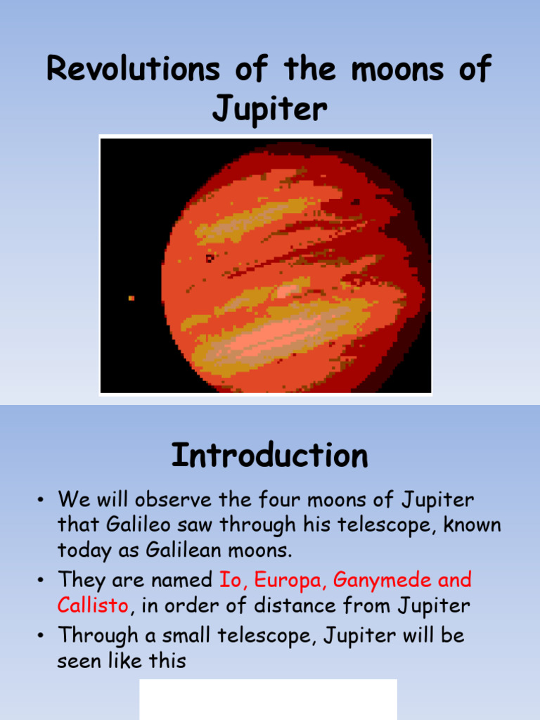 Observing Jupiter's Galilean Moons | PDF | Jupiter | Natural Satellite