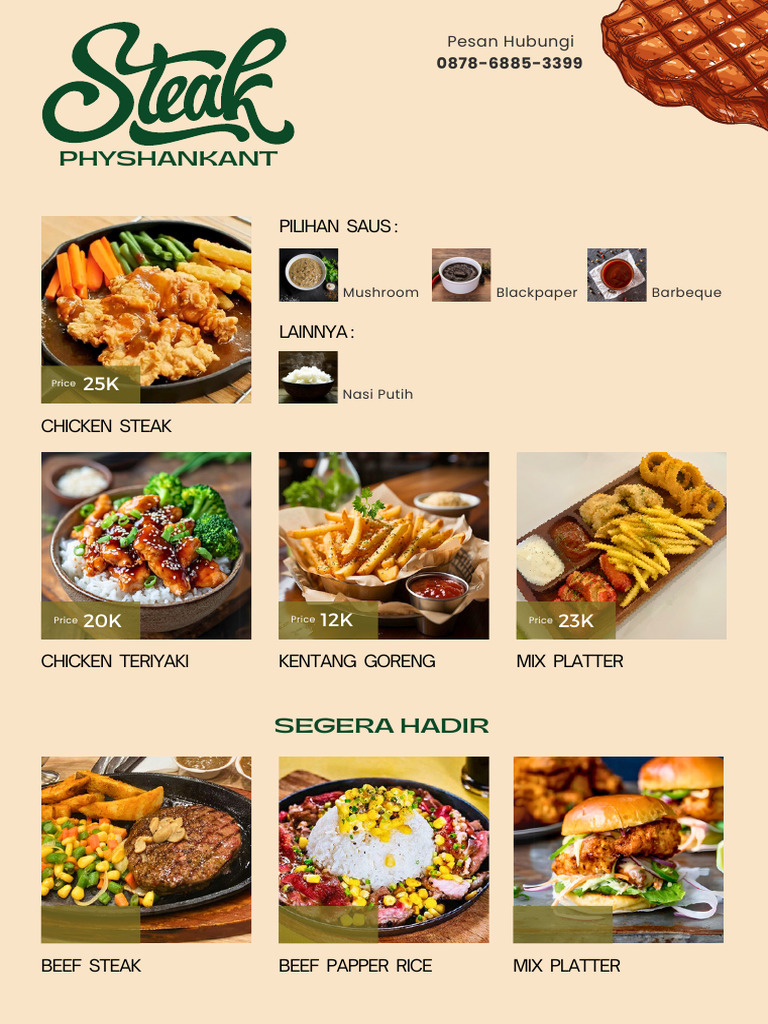 White Olive Minimalist Steak Restaurant Food Menu (1) | PDF