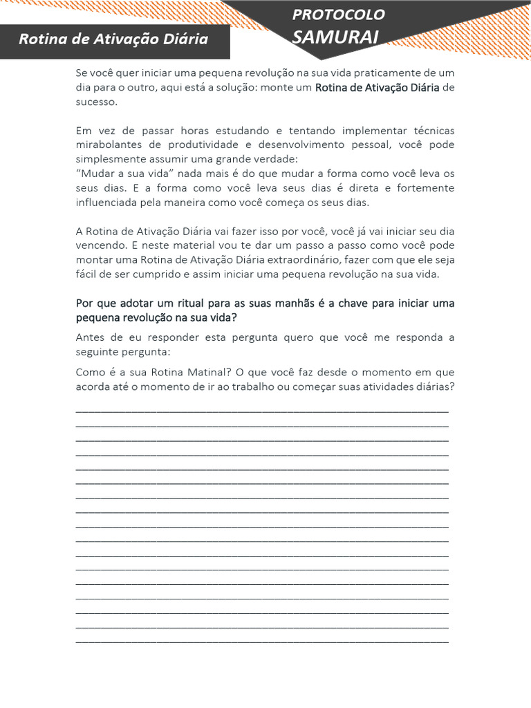 Rotina de Ativação Diaria FORMS | PDF | Vitamina D | Vitamina