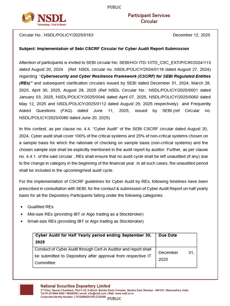 2025-0163-Policy-_Implementation_of_Sebi_CSCRF_Circular_for_Cyber_Audit ...
