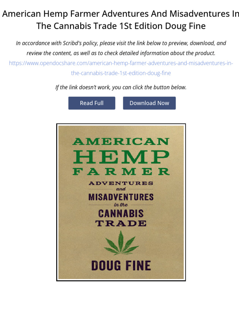 American Hemp Farmer Adventures and Misadventures in the Cannabis Trade ...