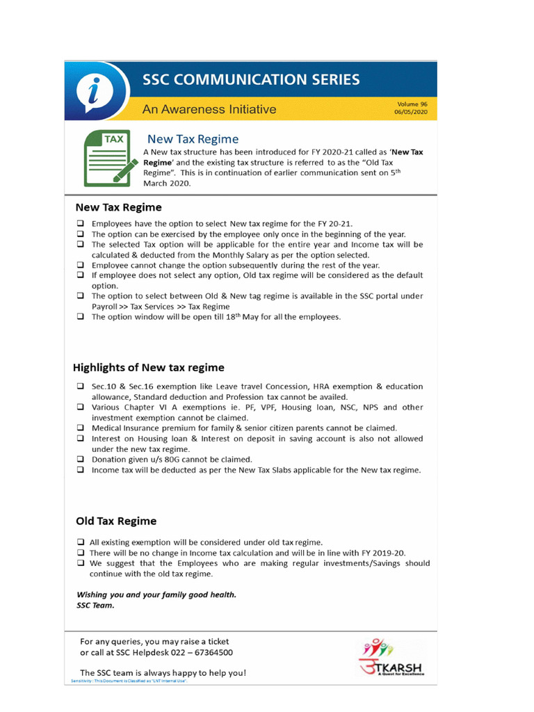 New Tax Regime FY 2020-21-Awareness | PDF