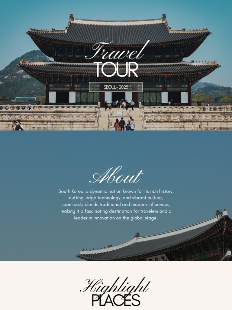 White Blue Aesthetic Minimalist Elegant Travel Tour Seoul South Korea ...