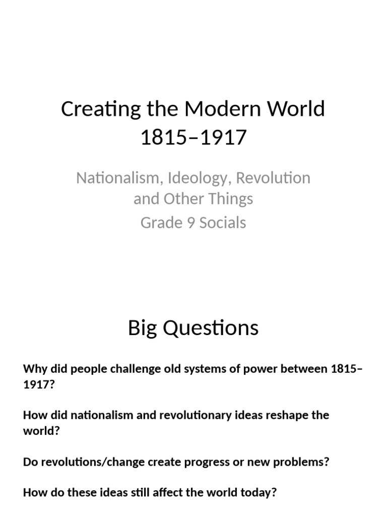 Revolution and Change: 1815-1917 Insights | PDF | Nationalism | Revolutions