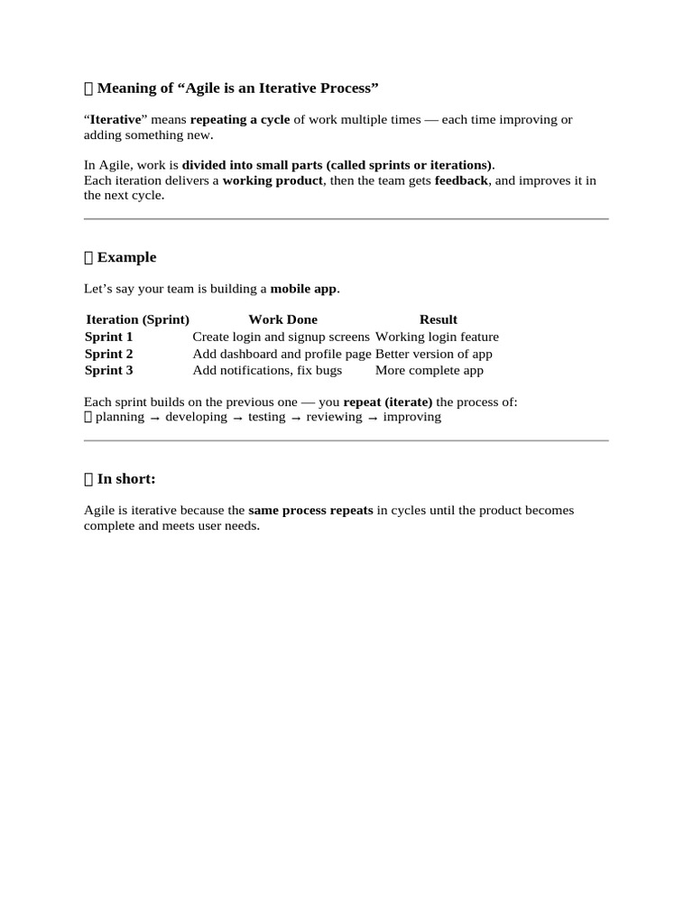 Understanding Agile Iterative Process | PDF