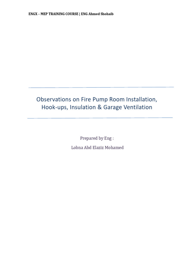 MEP Training: Fire Pump Room Insights | PDF | Pump | Duct (Flow)