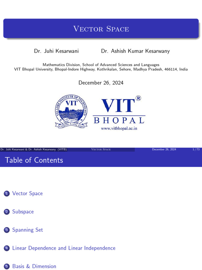 Vector Space | PDF | Vector Space | Linear Subspace