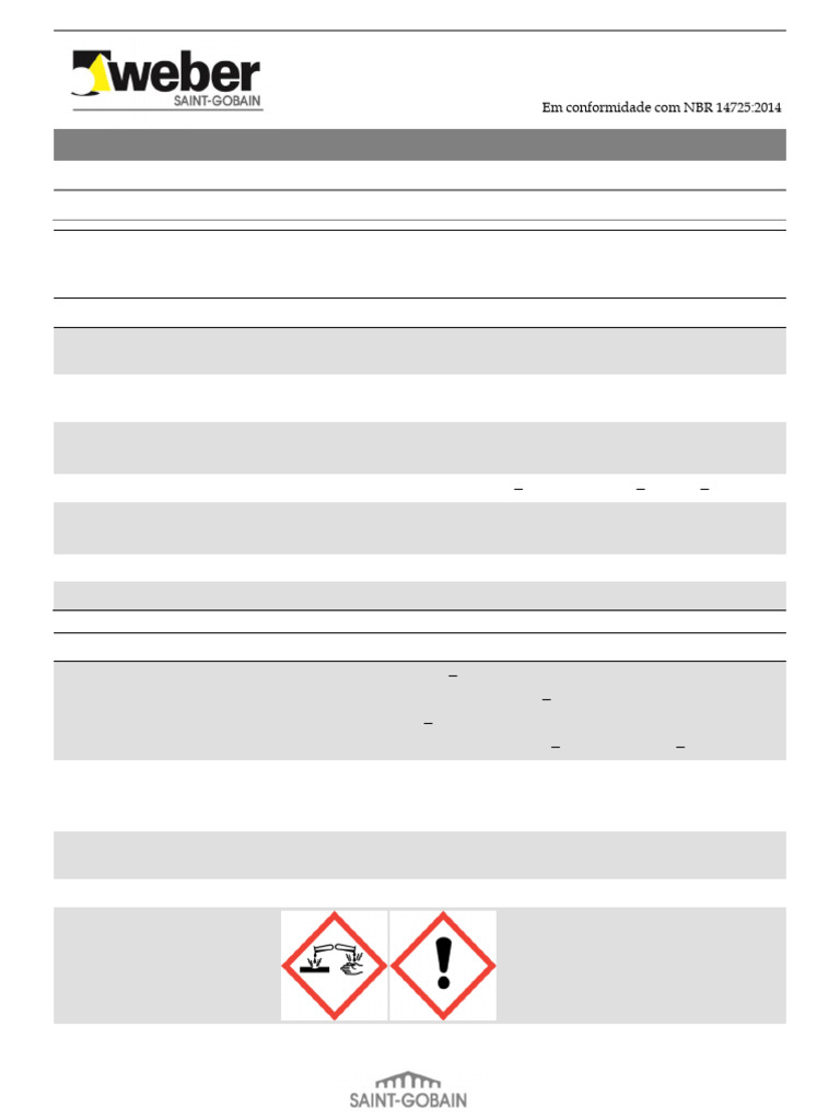 820-FISPQ-SUPER GRAUTE QUARTZOLIT | PDF | Dermatite | Cimento