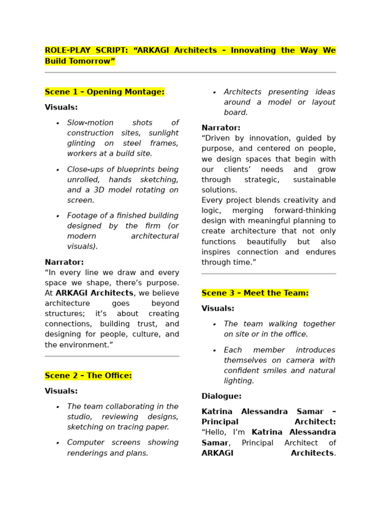 ROLE-PLAY-2-BMA | PDF | Architect | Design
