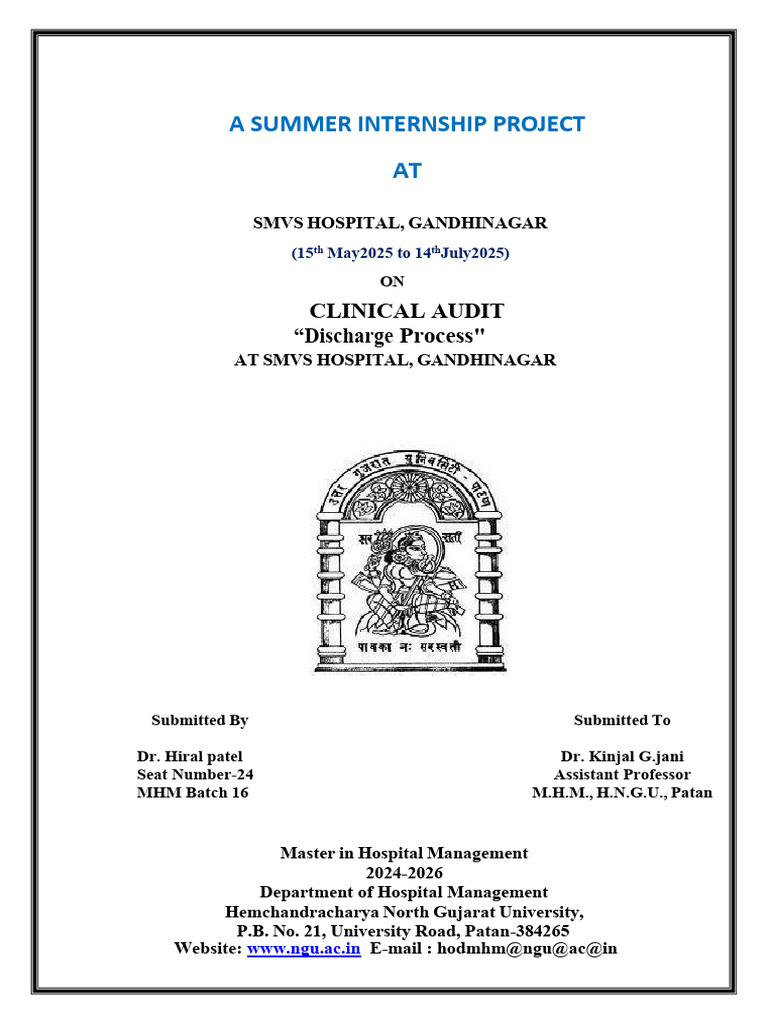 Smvs Project Sip 106 Pages | PDF | Hospital | Patient Safety