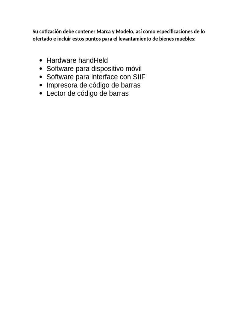 Para Cotizar Bienes Muebles | PDF