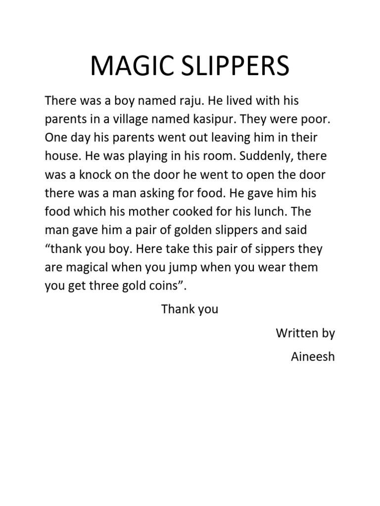 Raju's Magical Golden Slippers | PDF