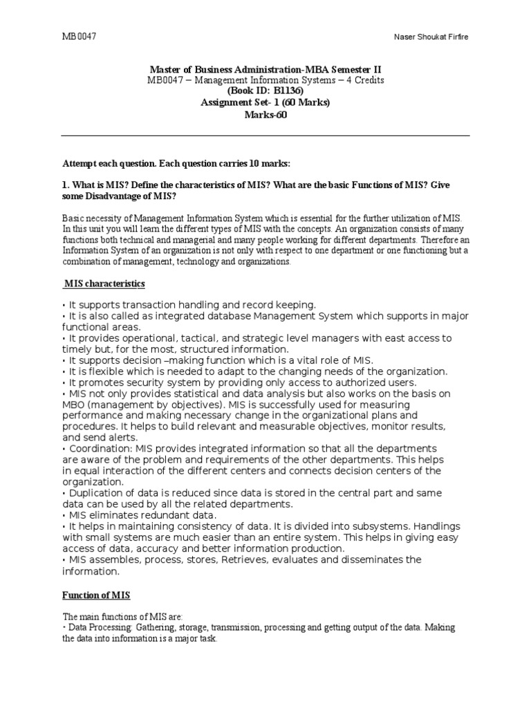 MB0047 - Management Information Systems - 4 Credits | PDF | Value Chain | Data Warehouse