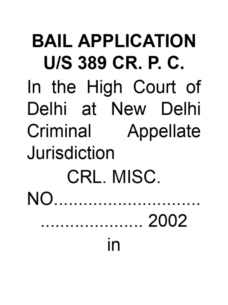Bail Application u s 389 Cr. p. c..Docx | PDF