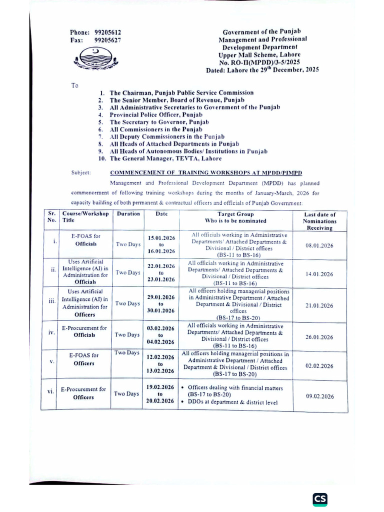 Workshops Jan-Mar 2026 | PDF