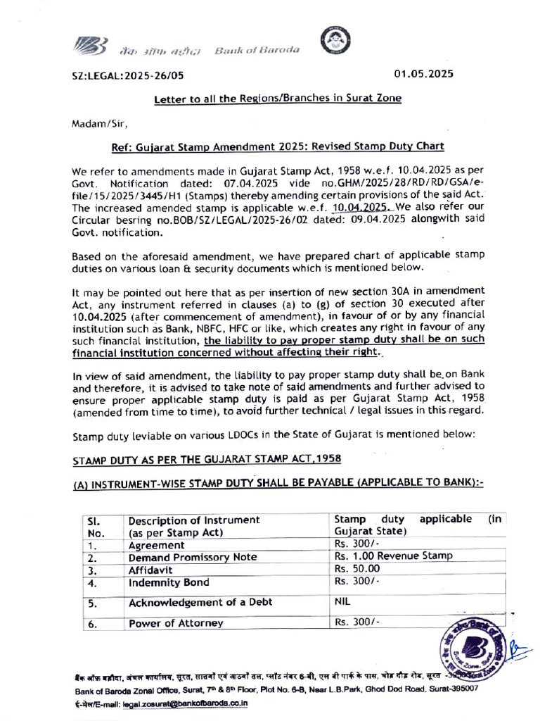 Gujarat Stamp Act 2025: Duty Updates | PDF | Mortgages | Loans