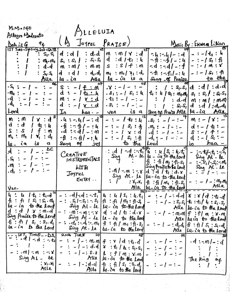 Alleluia(a Joyful Praise) by Ekwem Lilian | PDF