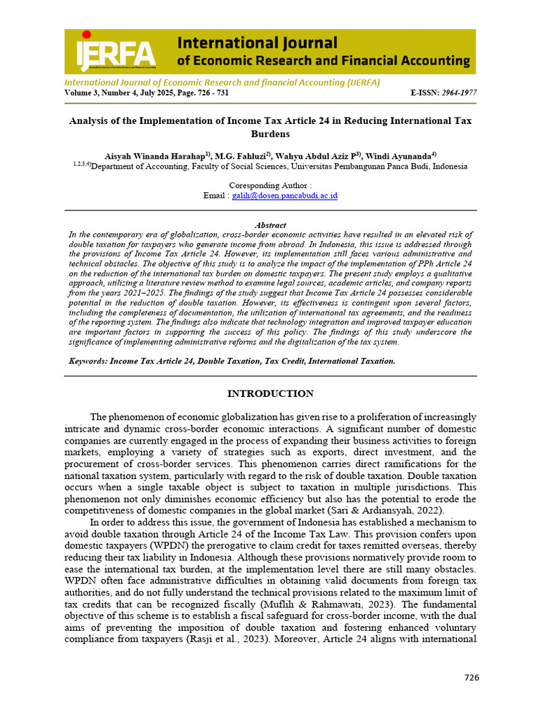 Income Tax Article 24: Reducing Tax Burdens | PDF | Taxes | Double Taxation