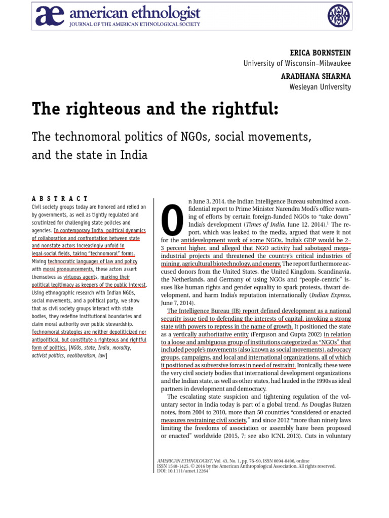 Bornstein and Sharma - The Righteous and the Rightful | PDF | Non ...