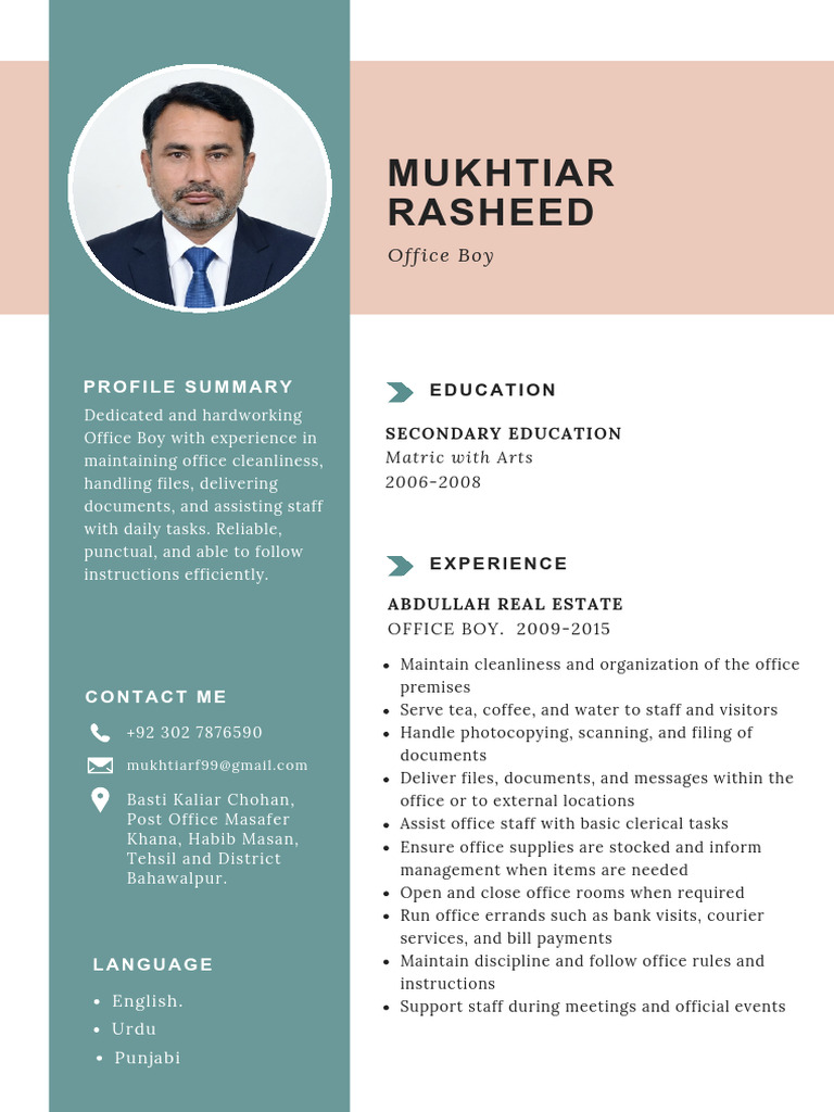 Mukhtiar Rasheed Resume | PDF