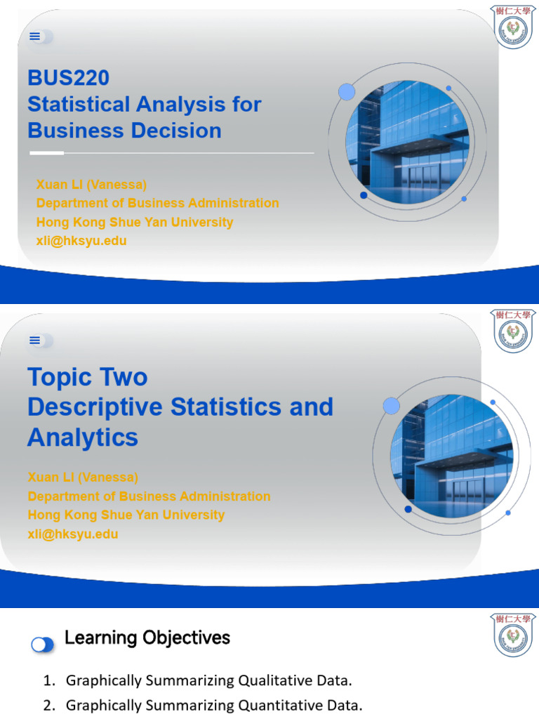Descriptive Statistics for Business Analysis | PDF | Quartile ...