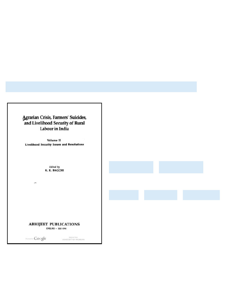 Agrarian Crisis Farmers Suicides And Livelihood Security Of Rural ...