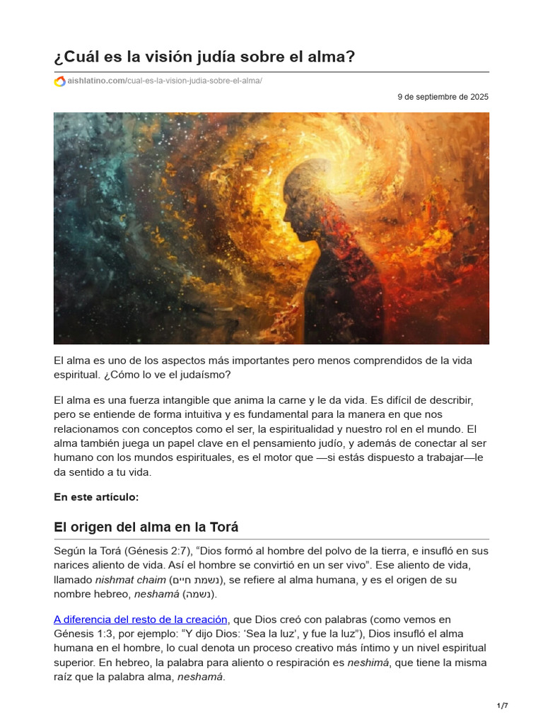 aishlatino.com-¿Cuál es la visión judía sobre el alma_ | PDF | Alma ...