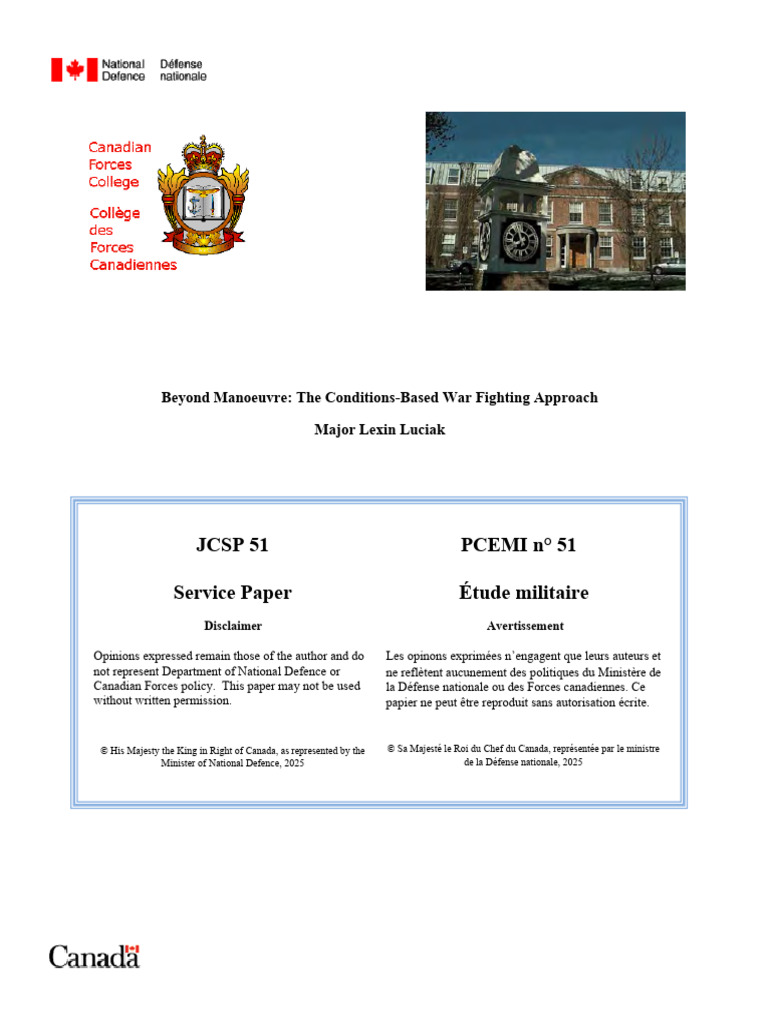 Conditions-Based Warfare Strategy Analysis | PDF | Maneuver Warfare ...