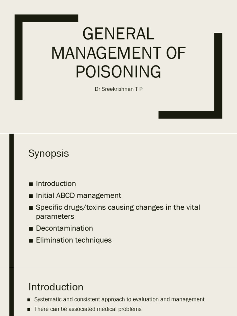 Poisoning Management: ABCD Approach Guide | PDF | Clinical Medicine ...