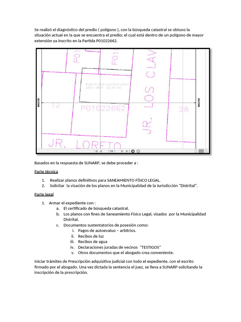 Se Realizó El Diagnóstico Del Predio | PDF
