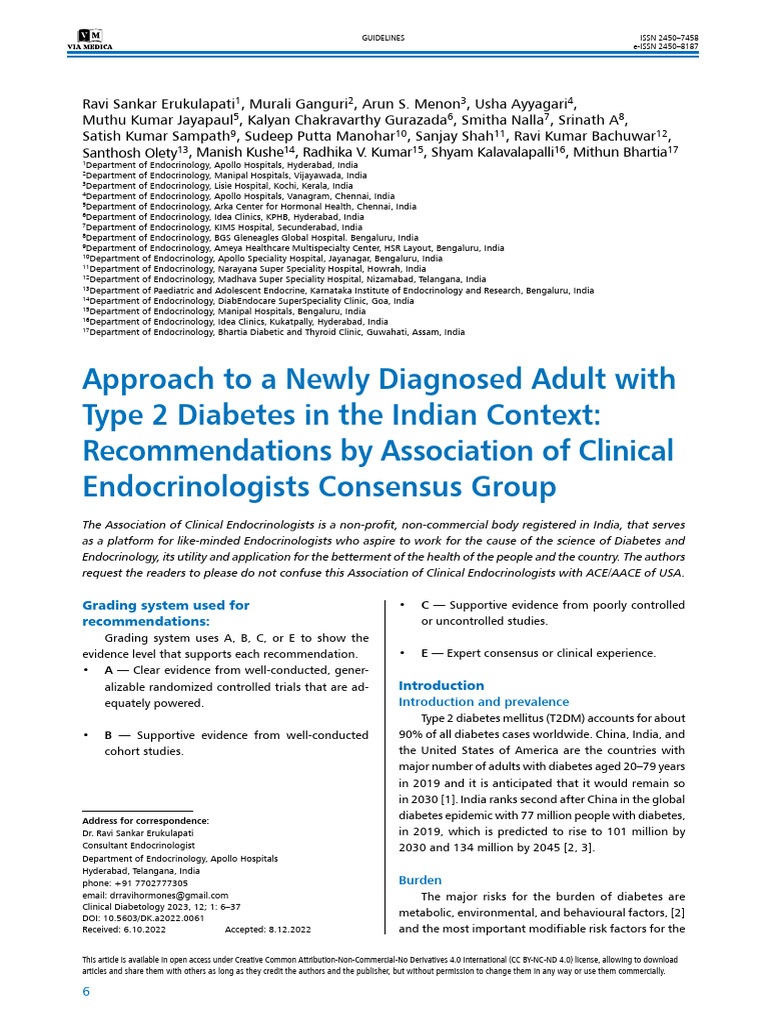 T2DM Management Guidelines for India | PDF | Endocrinology | Diabetes
