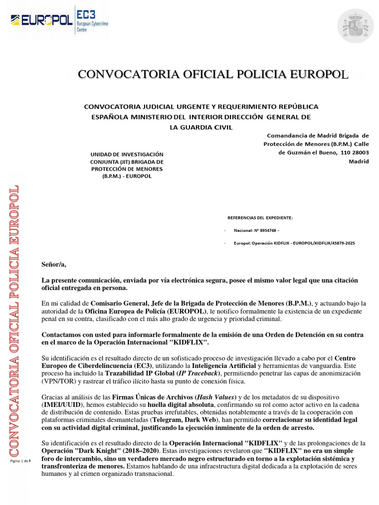 Convocatoria Oficial Policía Europol 2025 | PDF | Internet | Prisión