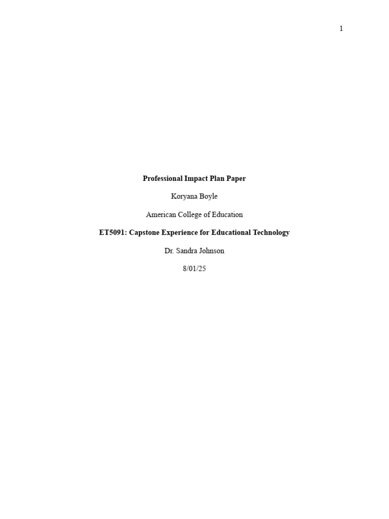 Boyle, Professional Impact Paper .Docx | PDF | Educational Technology ...