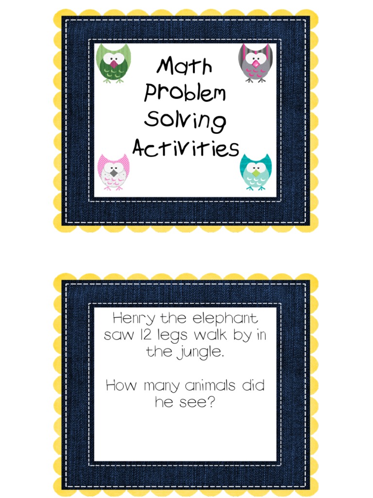 Engaging Math Problem Solving Activities | PDF