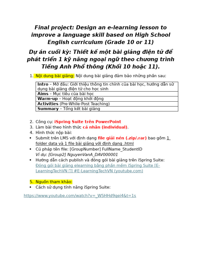 Final Project - Guideline | PDF