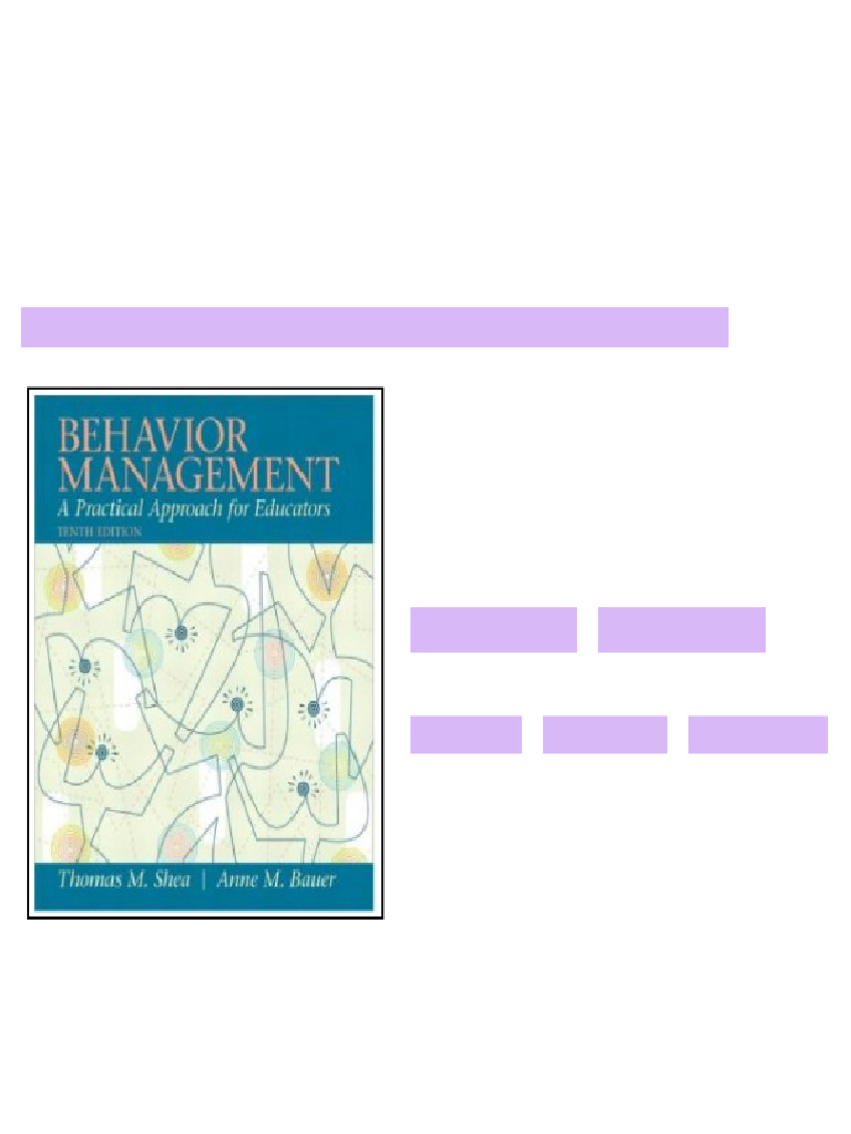 Test Bank for Behavior Management, 10th Edition: Thomas M. Shea ...