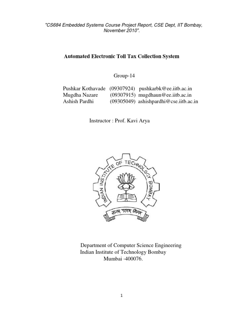 Automated Toll Collection System Report | PDF
