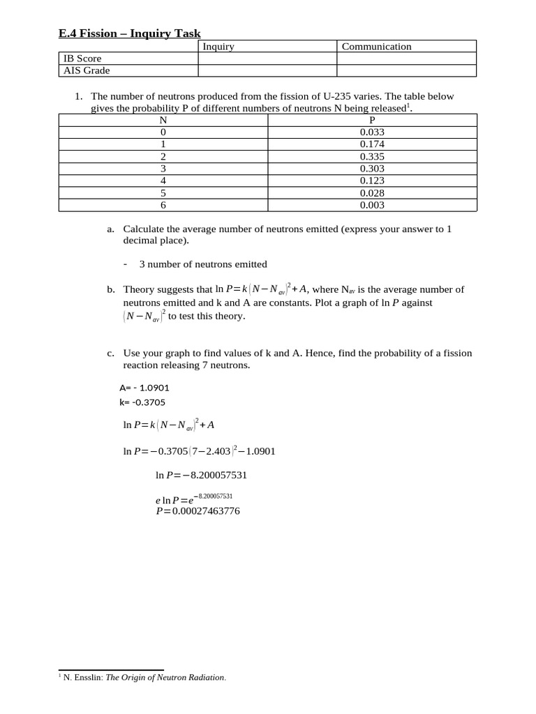 E4 Fission Inquiry_Communication Task_Masha V | PDF | Neutron | Nuclear ...