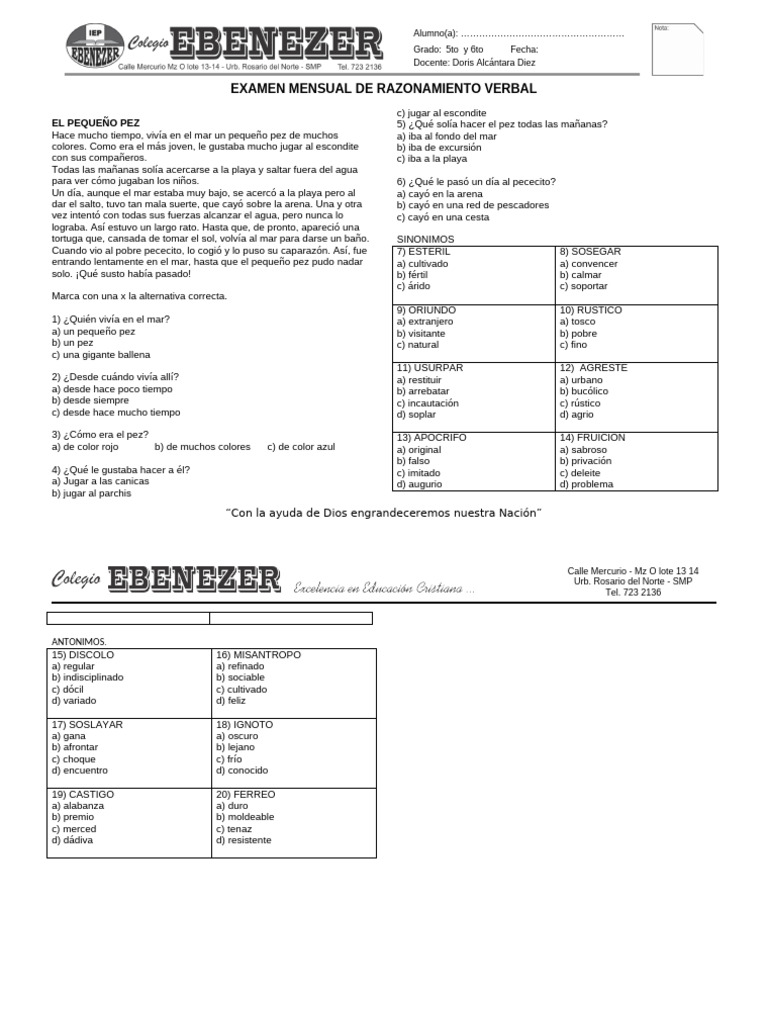 Ev. Marzo Rv. 5to y 6to | PDF