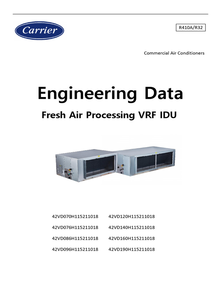 VRF Indoor Units Engineering Data Guide | PDF | Pitch (Music) | Pressure