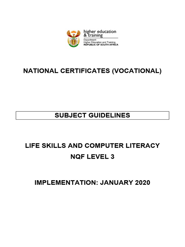 Life Skills & Computer Literacy Guidelines | PDF | Vocational Education ...