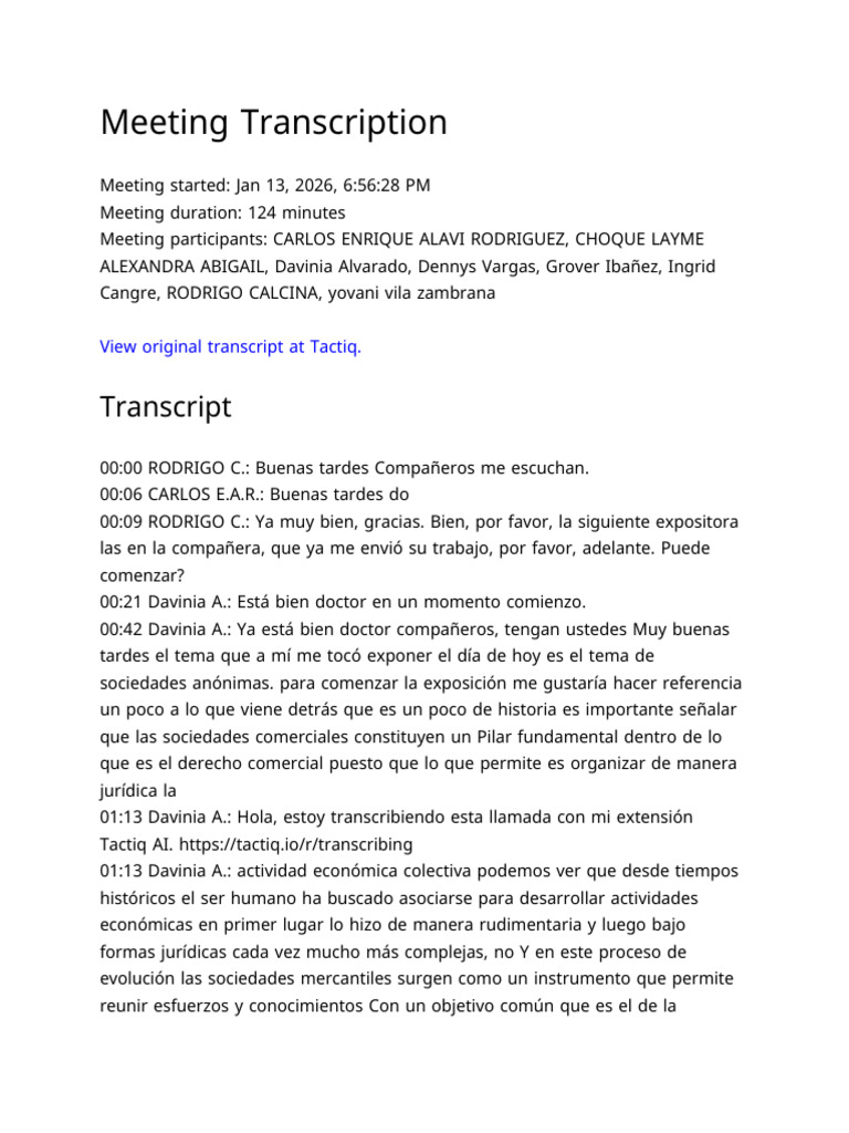 Meeting Transcription (10) | PDF | Compartir (Finanzas) | Bienes (Ley)